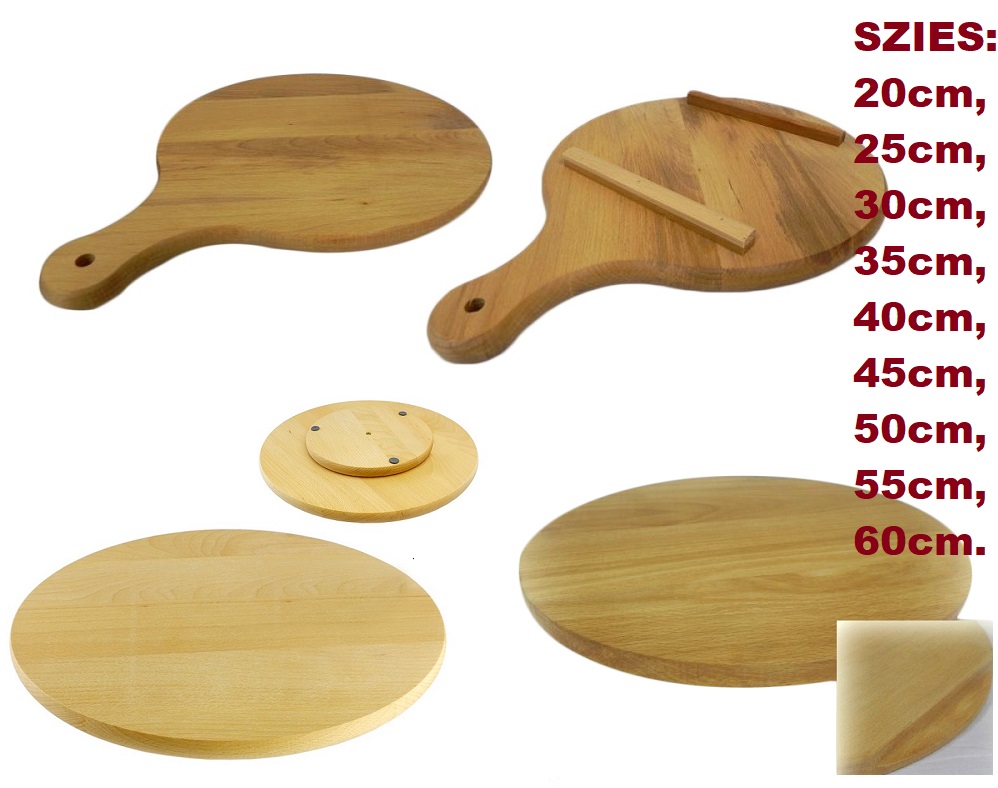 Pizza Round circular wooden board - Types with Handles Legs Round 20 ...